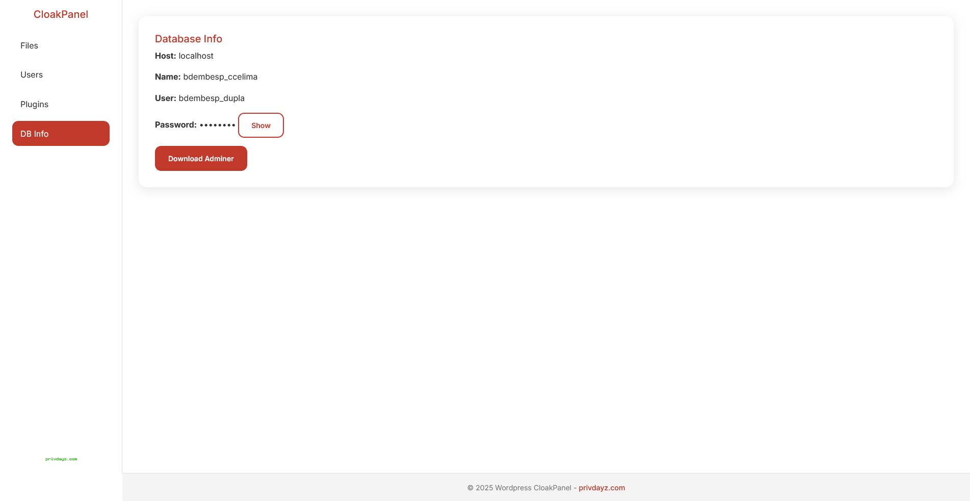 WordPress CloakPanel – Mini Hidden Javascript/PHP WordPress Admin Panel - privdayz.com